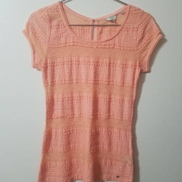 Guess | Tops | Guess Peach Lace Long Tee Tunic | Poshmark